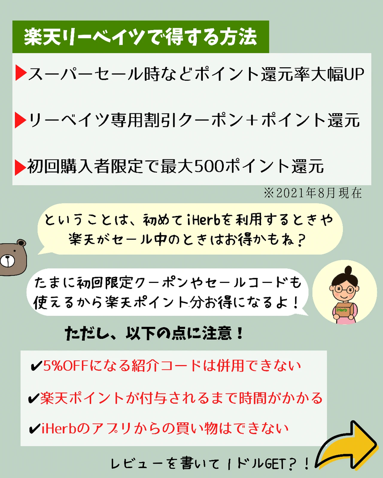 【iHerb】完全ガイド〜アイハーブのお得な裏技公開〜 | ぼむ_iHerb歴13年の主婦が投稿したフォトブック | Lemon8